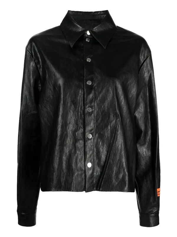 Heron Preston Shimmer Finish Long-sleeve Shirt - Black