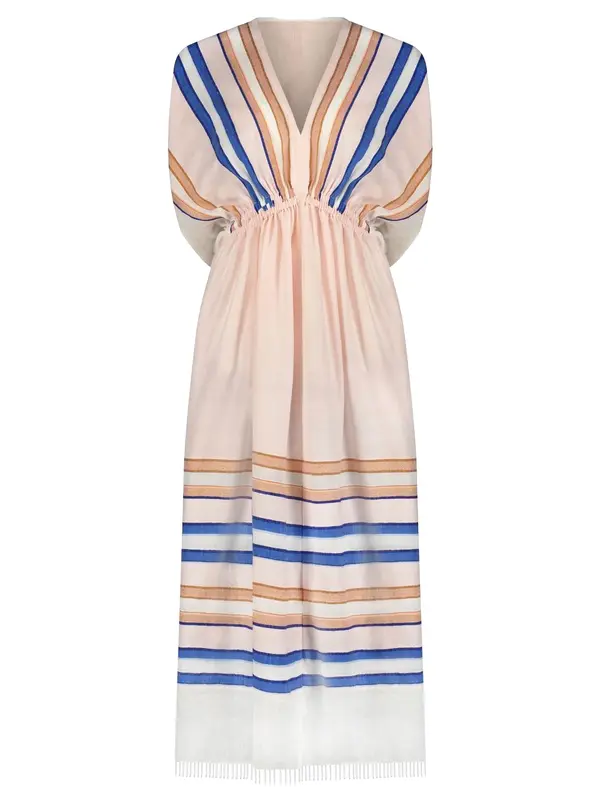 LEMLEM Eskedar Stripe-print Midi Dress - White
