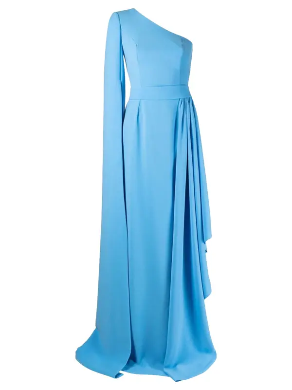 RHEA COSTA One-shoulder Gown - Blue