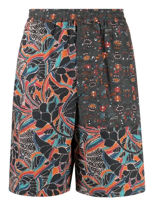MARANT Graphic-print Deck Shorts - Grey