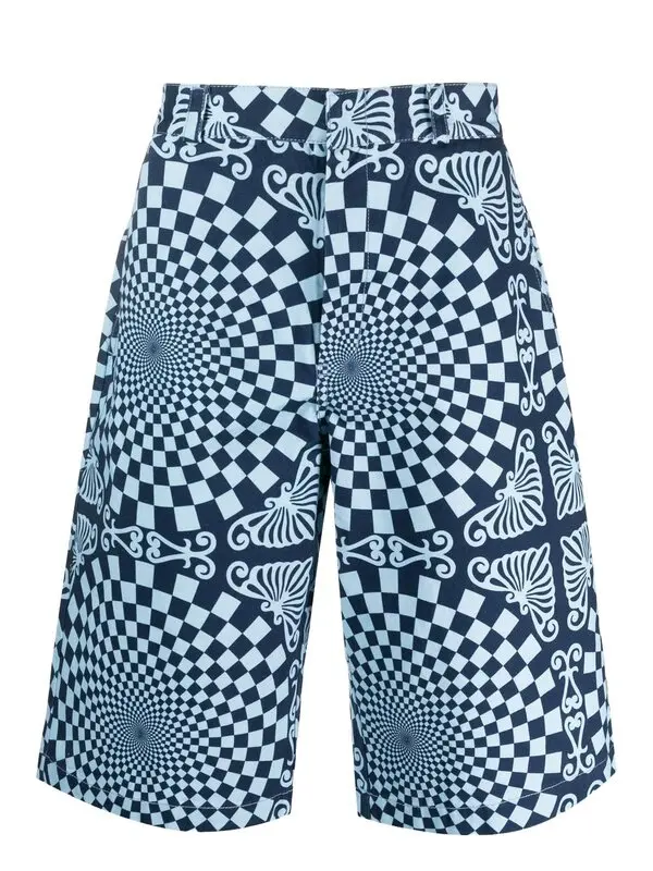 BLUEMARBLE Geometric-print Tailored Shorts - Blue