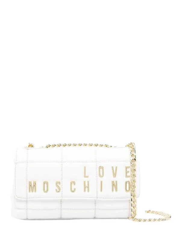 Moschino Logo Appliqué Cross-body Bag - White