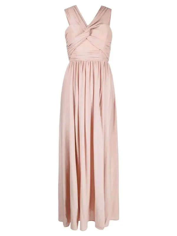 Liu Jo Pleated Off-shoulder Long Dress - Pink