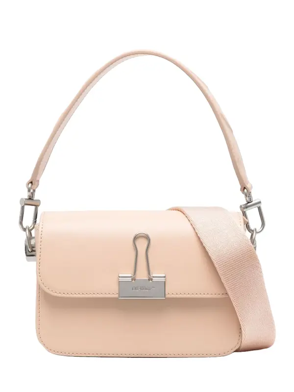 Off-White Binder Clip Leather Shoulder Bag - Neutrals