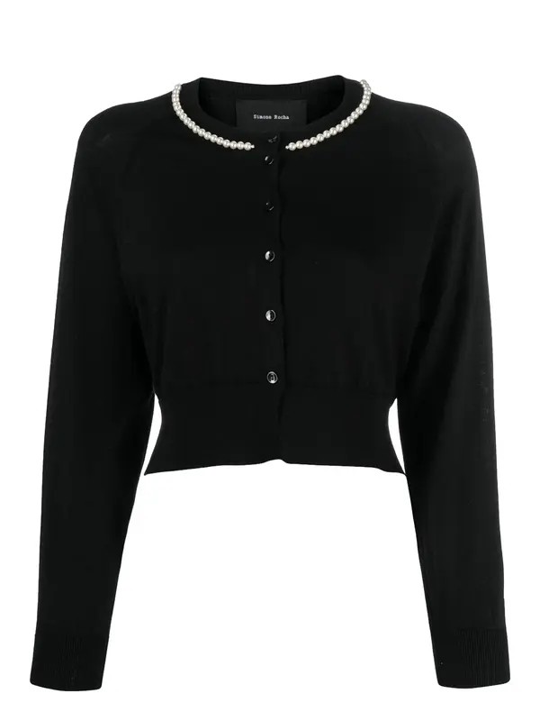 Simone Rocha Pearl-embellished Cardigan - Black