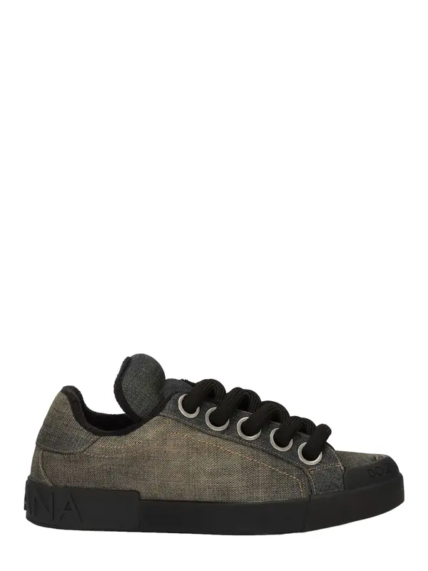 Dolce & Gabbana Denim Lace-up Sneakers - Blue