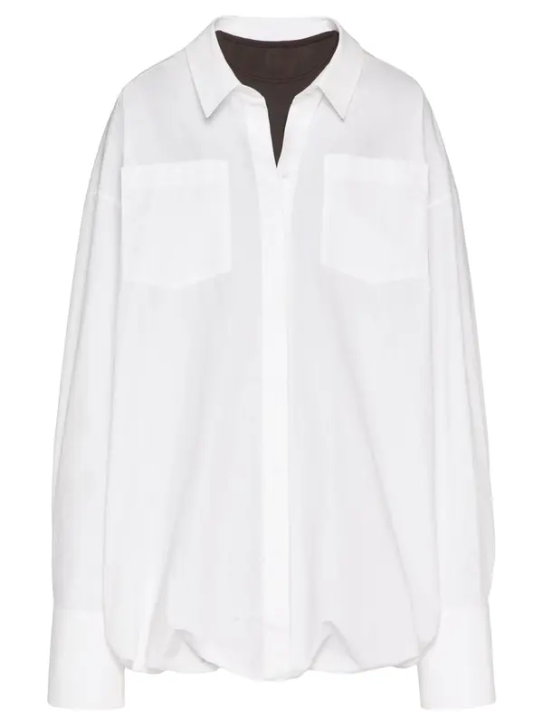 Valentino Garavani Layered Long-sleeve Shirtdress - White