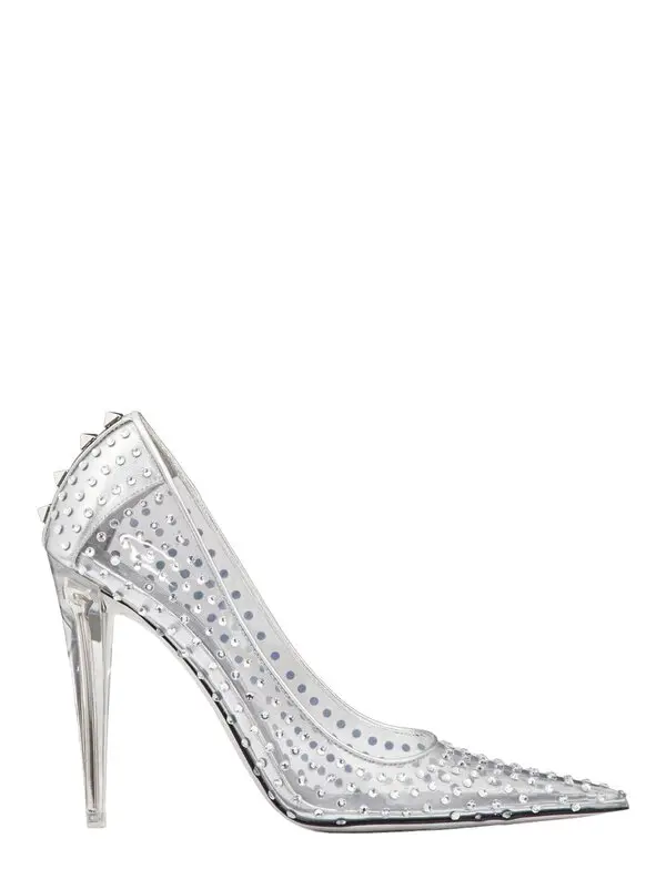 Valentino Garavani Crystal-embellished Transparent Pumps - White