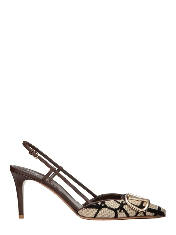 Valentino Garavani 80mm Vlogo Signature Slingback Pumps - Neutrals