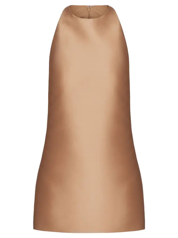 Valentino Garavani Sleeveless Silk-satin Minidress - Neutrals