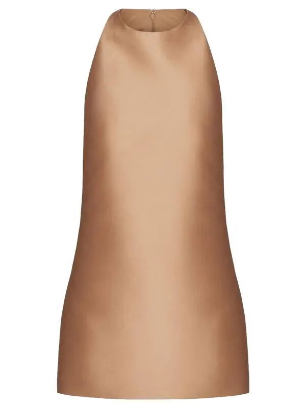 Valentino Garavani Sleeveless Silk-satin Minidress - Neutrals