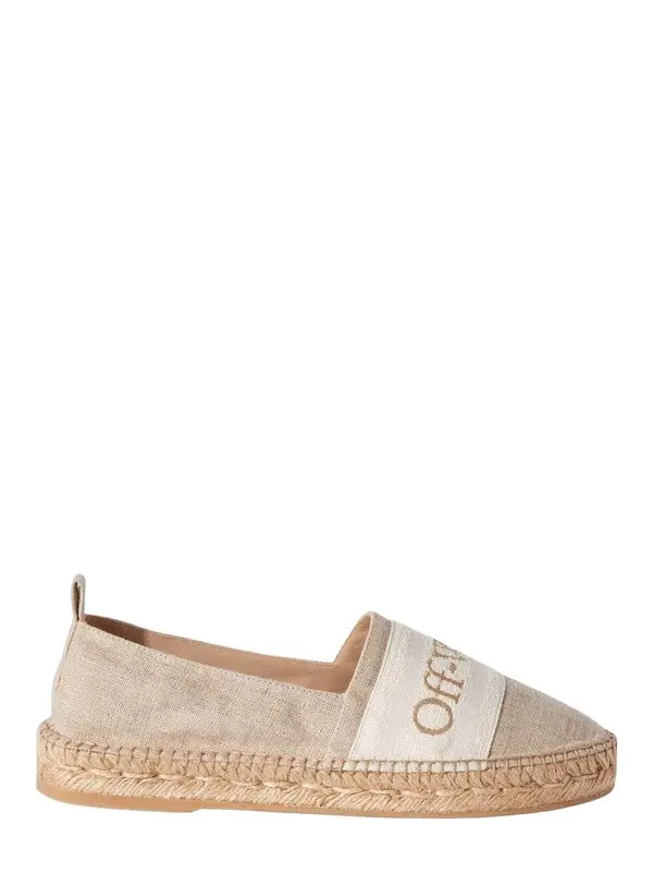 Off-White Bookish Canvas Espadrilles - Neutrals