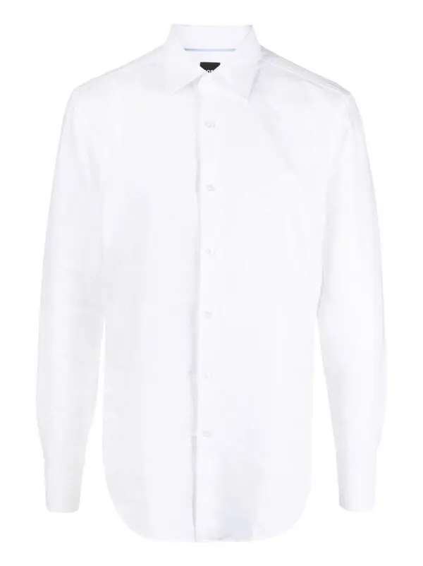 BOSS Long-sleeve Linen Shirt - White
