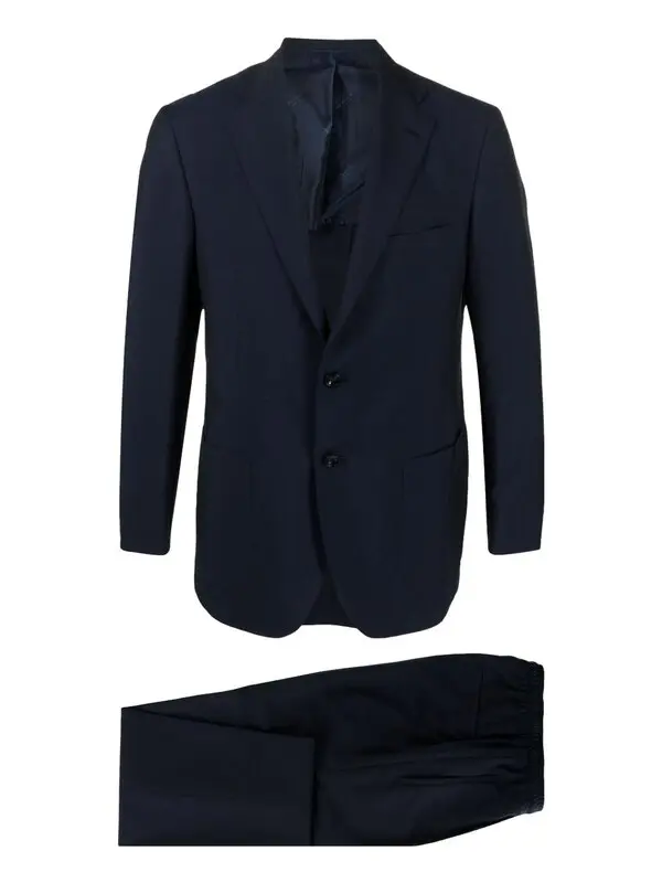Kiton Single-breasted Tailored Suit - Blue