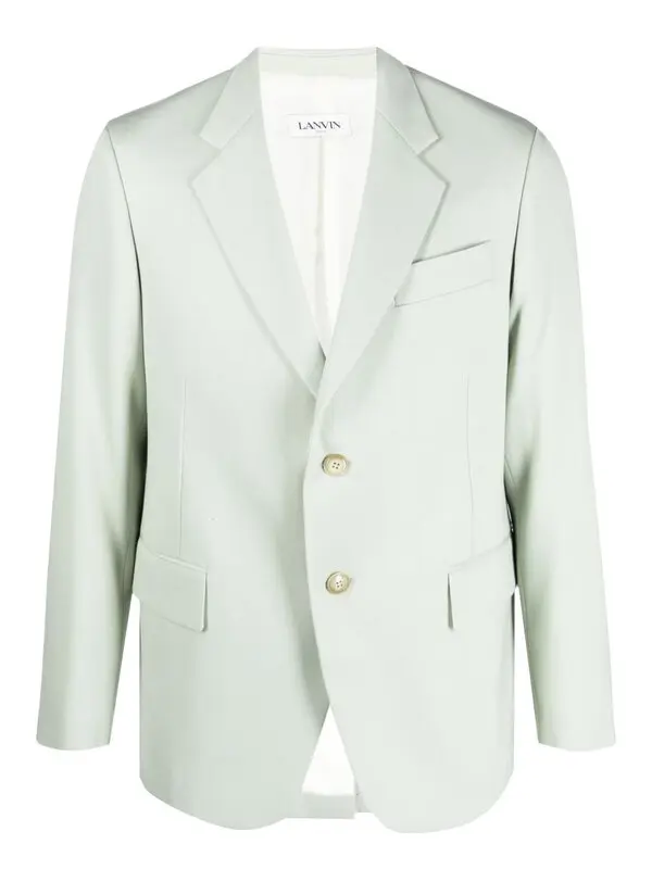 LANVIN Single-breasted Wool Blazer - Green