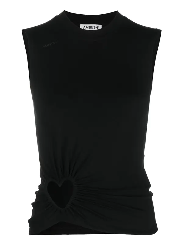 AMBUSH Heart Cut-out Top - Black
