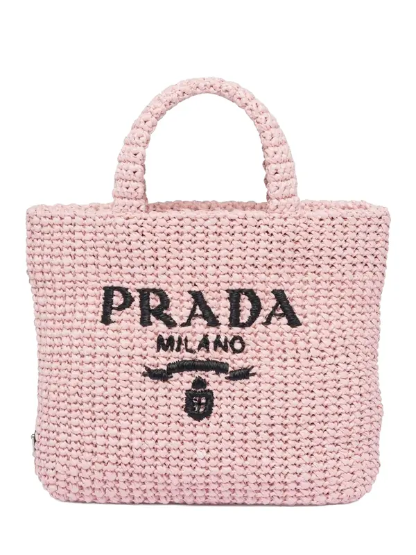 Prada Crochet Tote Bag - Pink