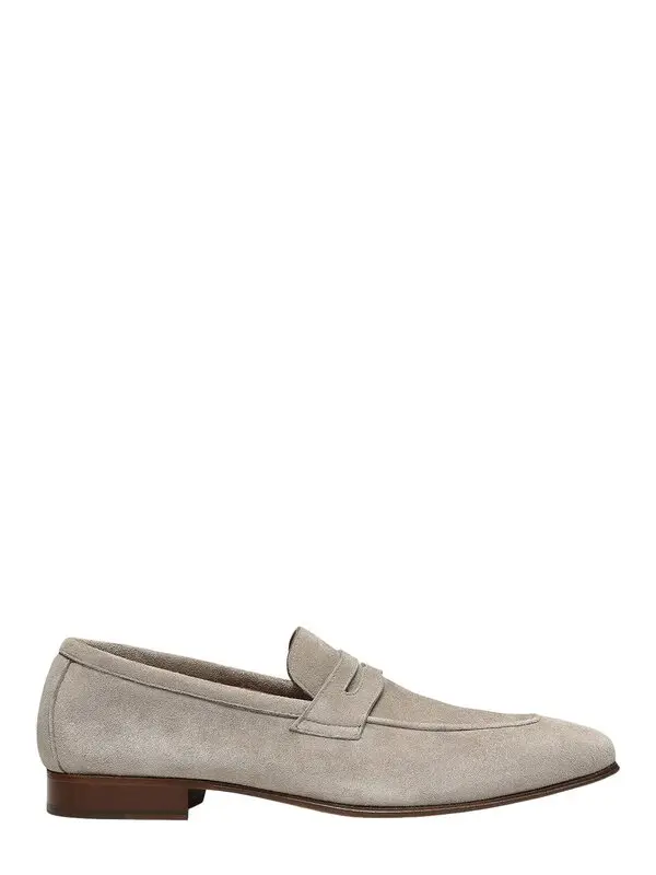 DONALD PLINER Jayce Suede Penny Loafers - Cloud Grey