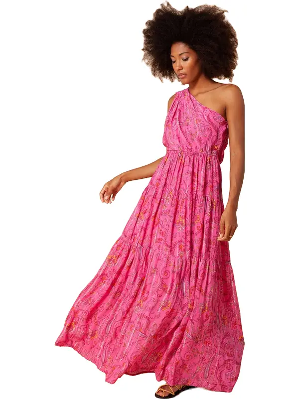Hale Bob Charlize One Shoulder Maxi Dress - Pink