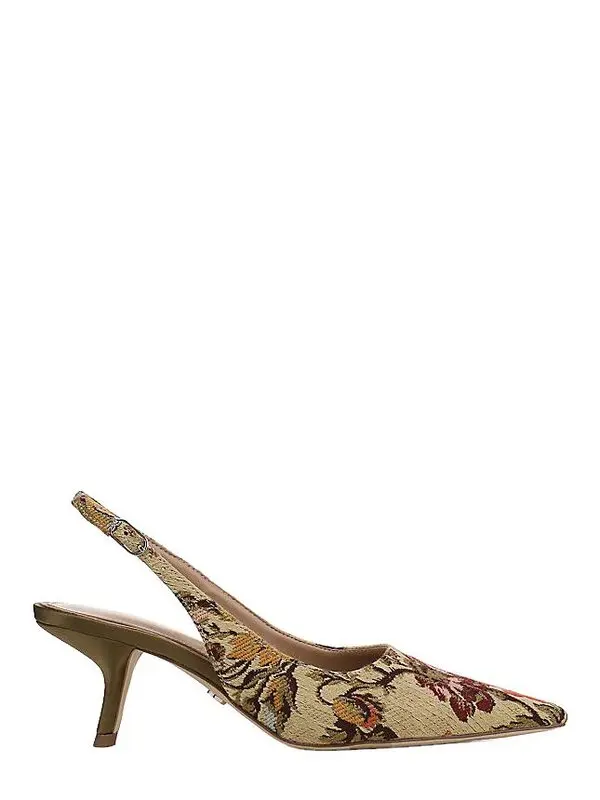Sam Edelman Bianka Slingback Kitten Heels - Ivory Floral