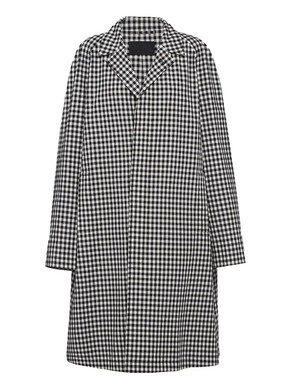 Prada Gingham-check Cotton Coat - White