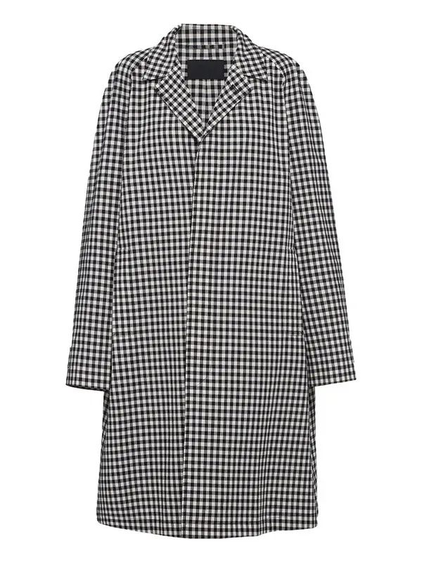 Prada Gingham-check Cotton Coat - White