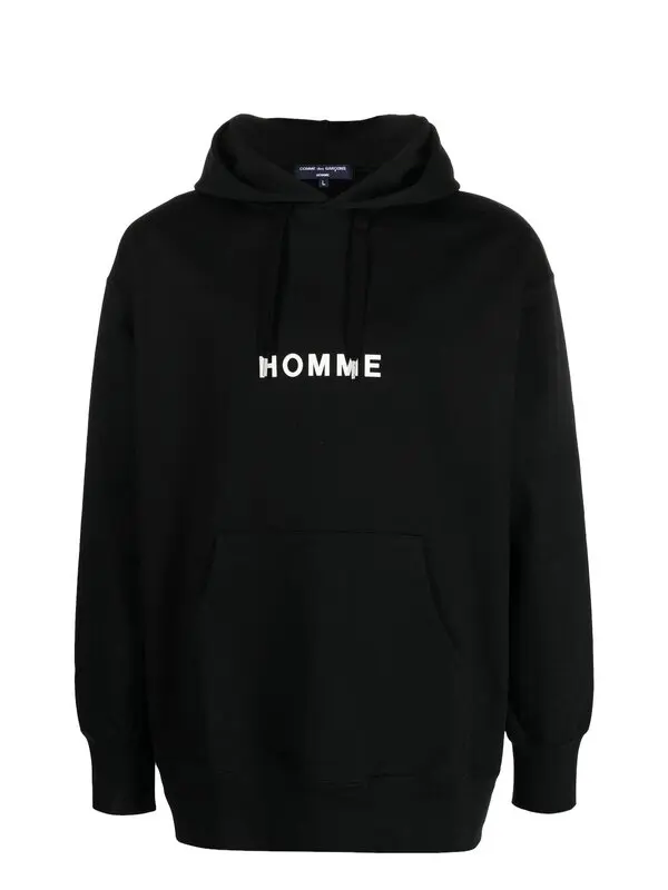 Comme Des Garçons Logo-print Hoodie - Black