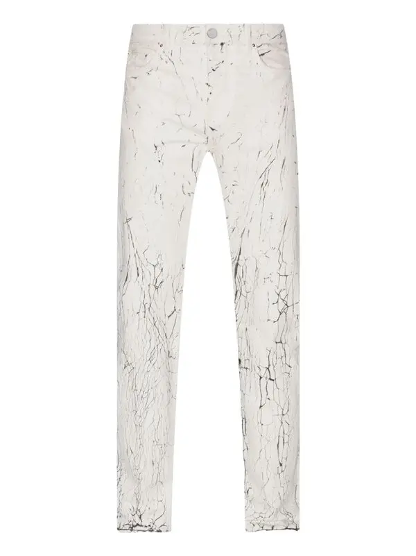 Amiri Mud Crack Straight-leg Jeans - White