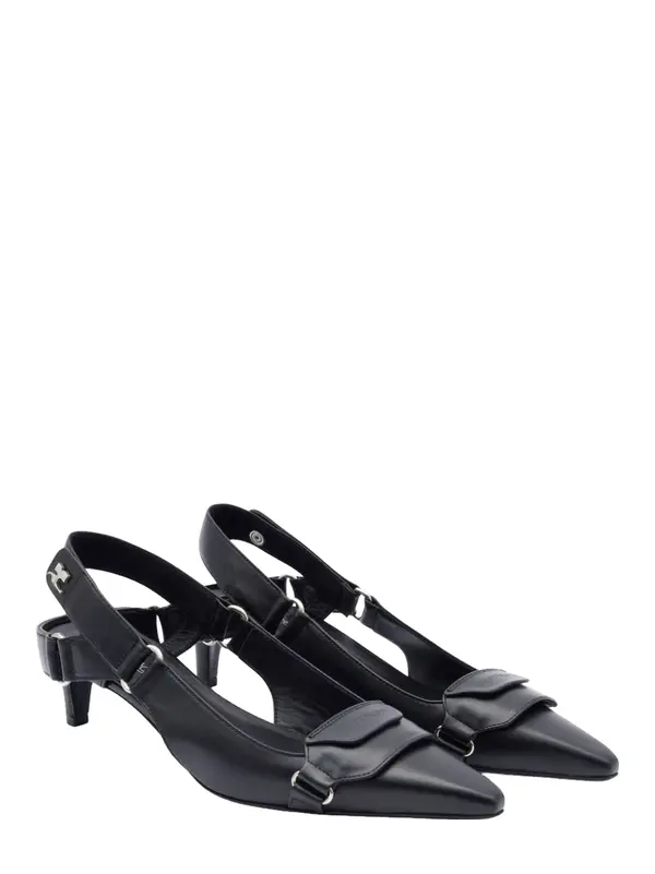 COURREGES Racer Leather Pumps - Black