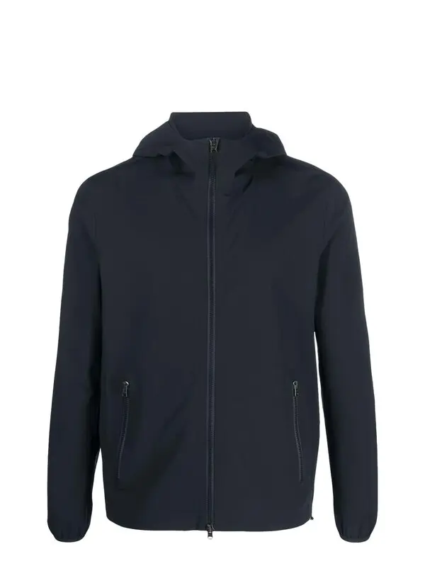 Herno Zip-up Hooded Bomber Jacket - Blue