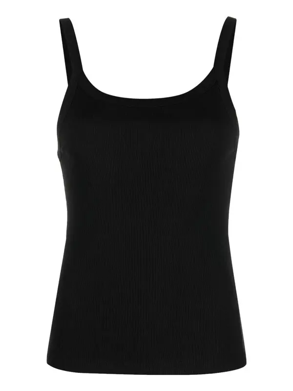 Vince Rib-knit Tank Top - Black