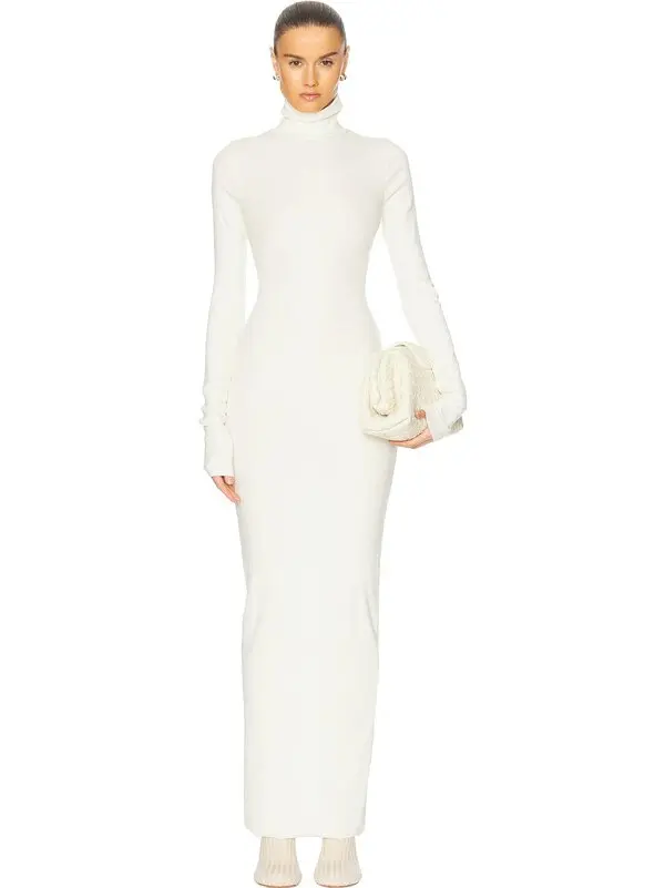 Eterne Long Sleeve Turtleneck Maxi Dress - Cream