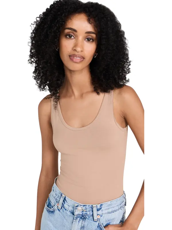 Ambitionist Everyday Classic Tank Thong Bodysuit - Mocha