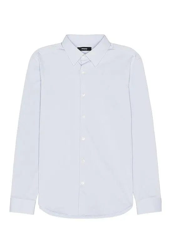 Theory Sylvain Structure Knit Shirt In Baby Blue - Olympic