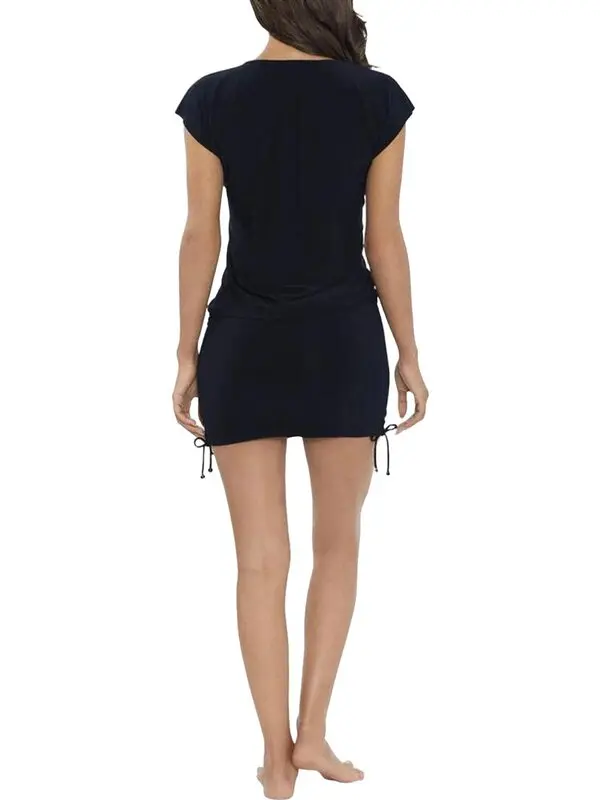 Magicsuit Shirred V-neck Beach Dress - Black
