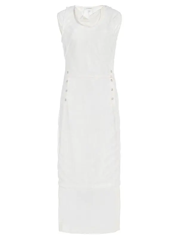 Bottega Veneta Layered Cotton Fit-and-flare Dress - White