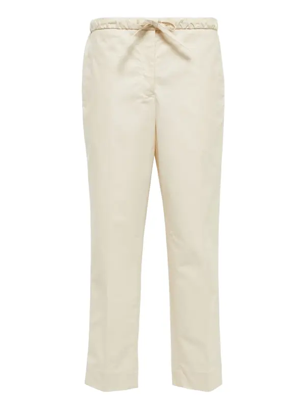 JIL SANDER High-rise Cotton Trousers - White