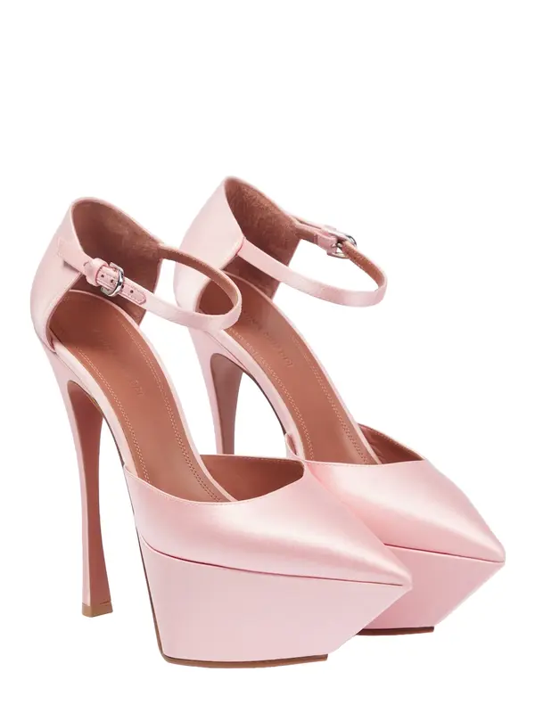 Amina Muaddi Angelica Platform Pumps - Pink