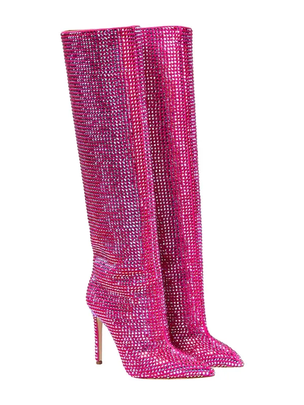Paris Texas Holly Embellished Knee-high Boots - Pink