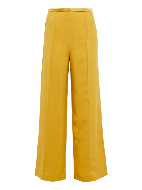 TALLER MARMO Wide-leg Satin Pants - Yellow
