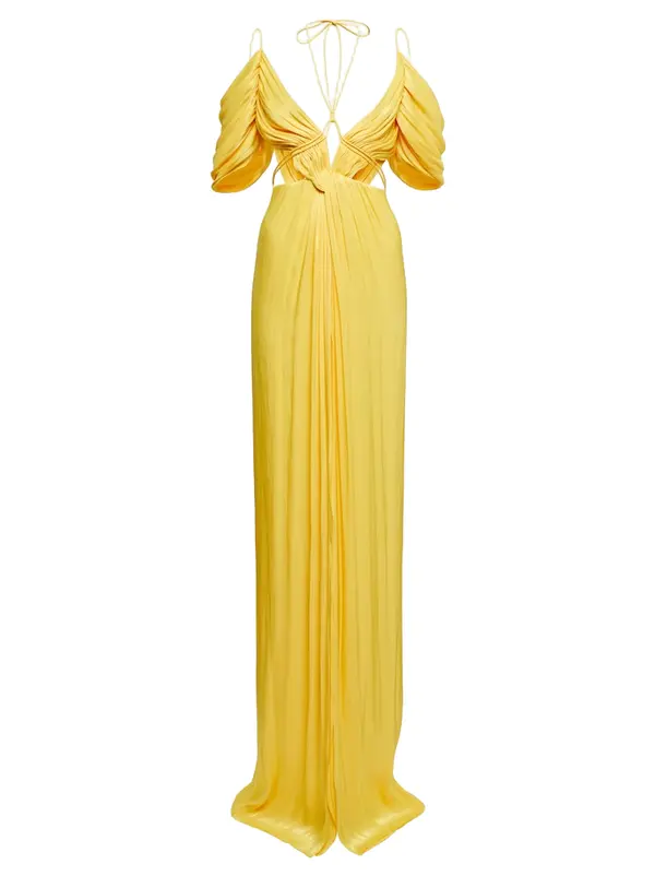 Costarellos Thalia Gathered Gown - Yellow