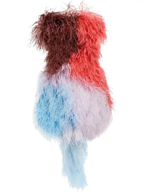 Attico Keri Feather-embellished Minidress - Multicoloured