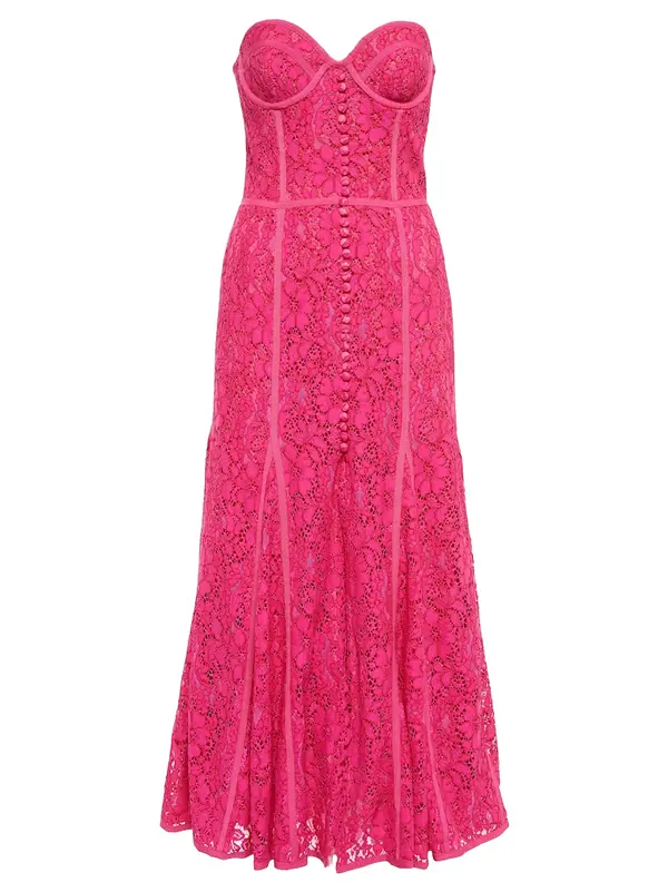 Costarellos Elodie Lace Maxi Dress - Pink