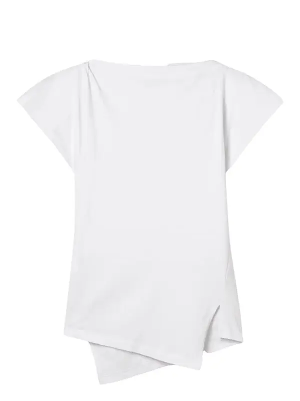 Isabel Marant Sebani Asymmetric Cotton-jersey T-shirt - White