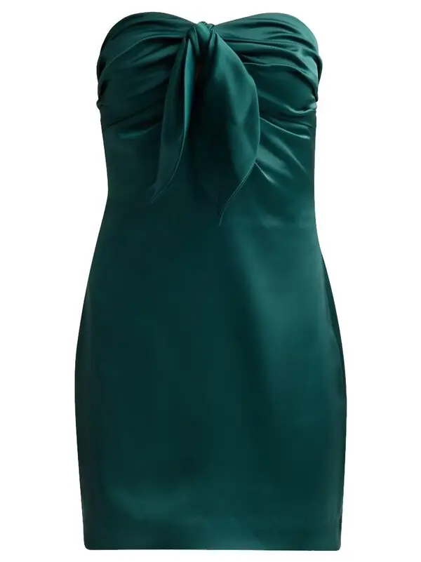 Ramy Brook Orion Bow Minidress - Deep Emerald