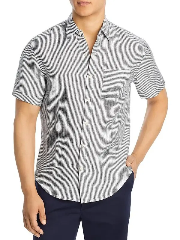 ALEX CRANE Ola Regular Fit Linen Shirt - Lines
