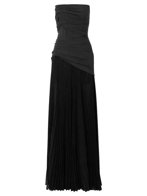 Givenchy Strapless Gathered Gown - Black