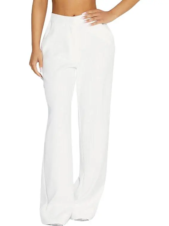 Naked Wardrobe Wide Leg Trousers - White