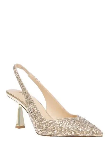 Betsey Johnson Clark Slingback Pumps - Lt Gold