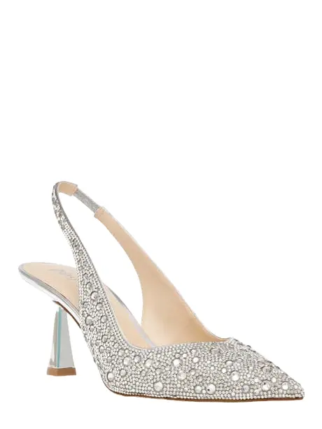 Betsey Johnson Clark Slingback Pumps - Silver